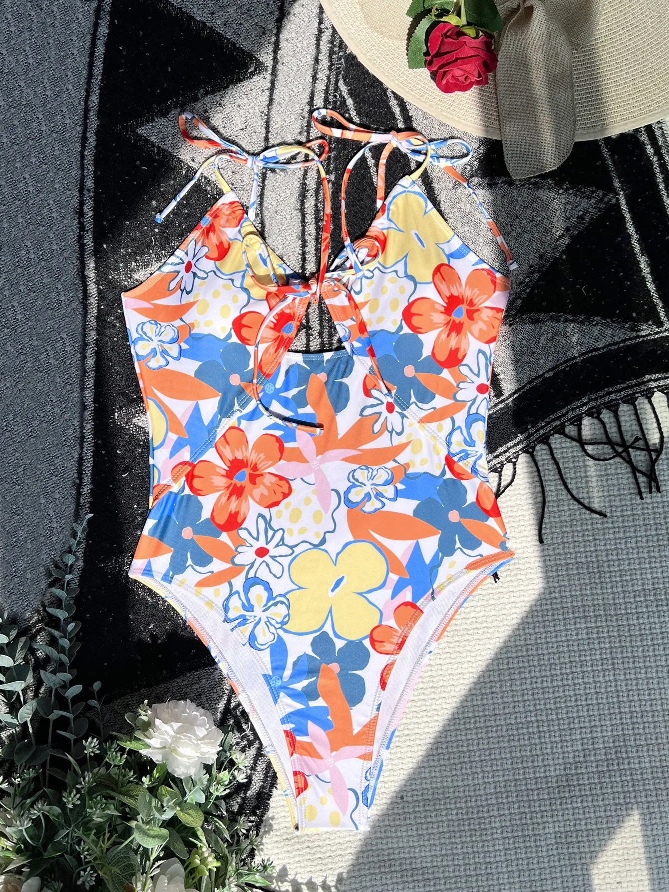 Beachwear Lady Swimwear 2025 Swimsuits for Women Beach Floral Flower ...