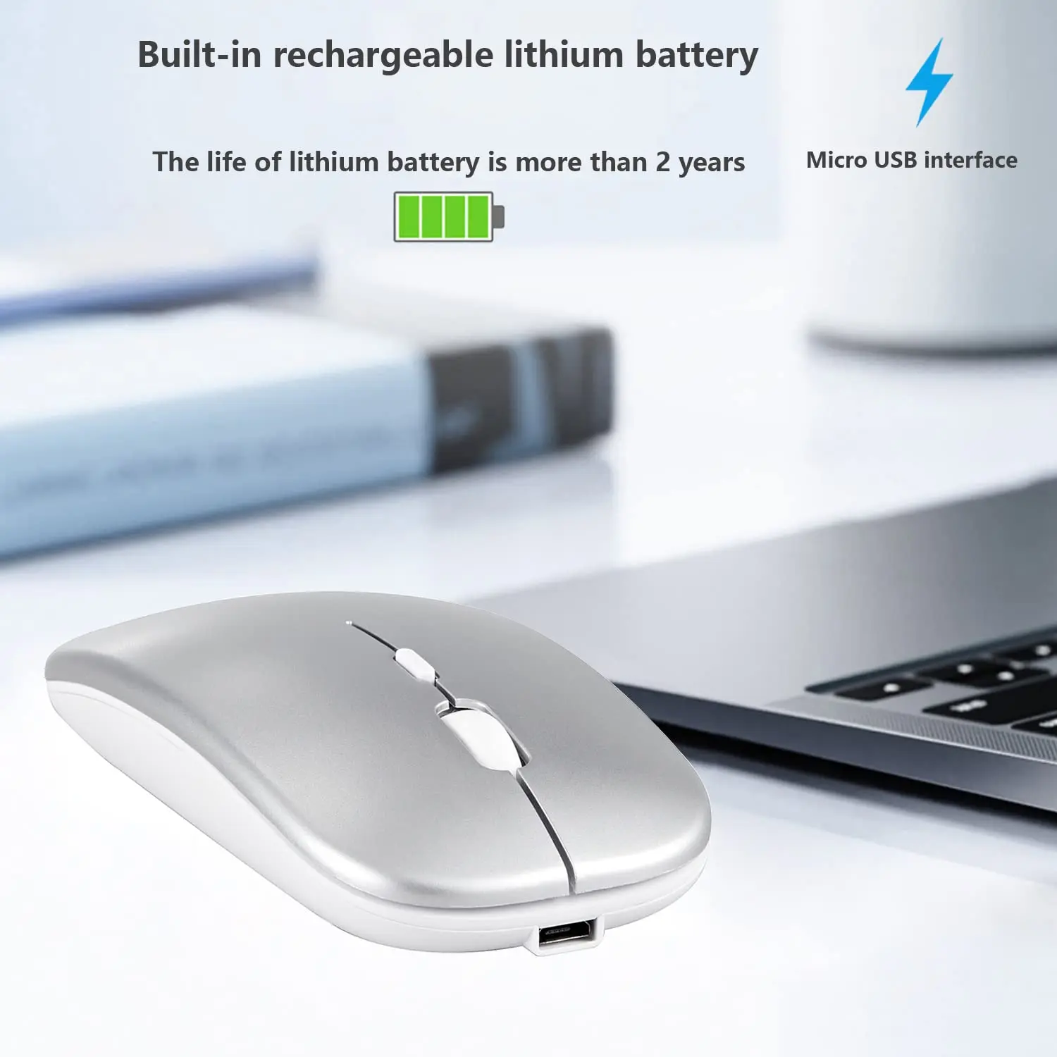High Quality Wireless Mouse Bt 2.4ghz Rechargeable Mouse Ergonomic ...