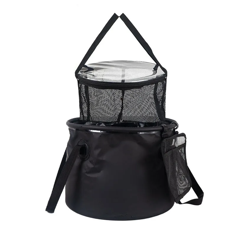 Outdoor Camping Folding Draining Basket Fishing Barrel Gear Pack ...