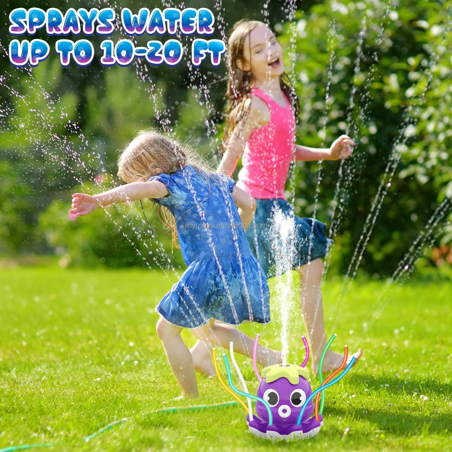 Summer Outdoor Splashing Fun Plastic Toy Octopus with 8 Wiggle Tubes ...