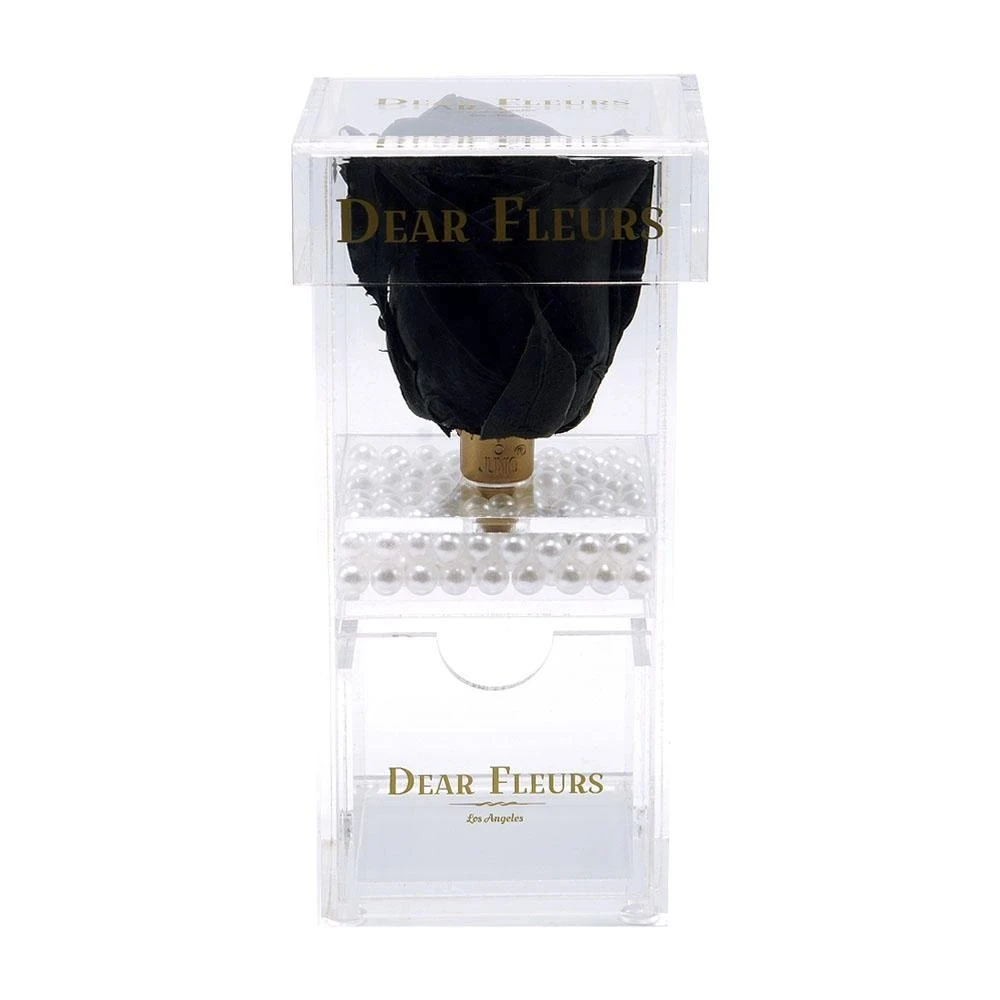 Clear Acrylic Single Rose Display Box with Drawer Acrylic Flower Box ...