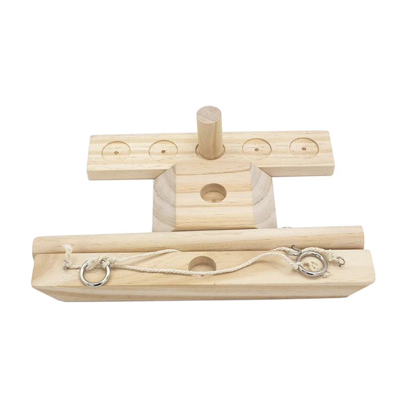 Wooden Hook And Ring Toss Game With Shot Ladder For Adults Kids ...