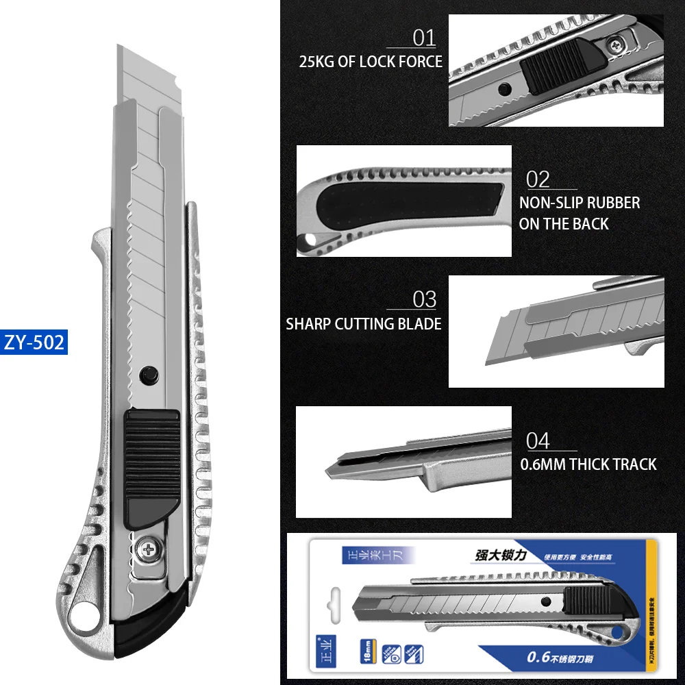 Multiple Models 9mm 18mm Snap Off Blade Box Cutter Aluminium Alloy ...