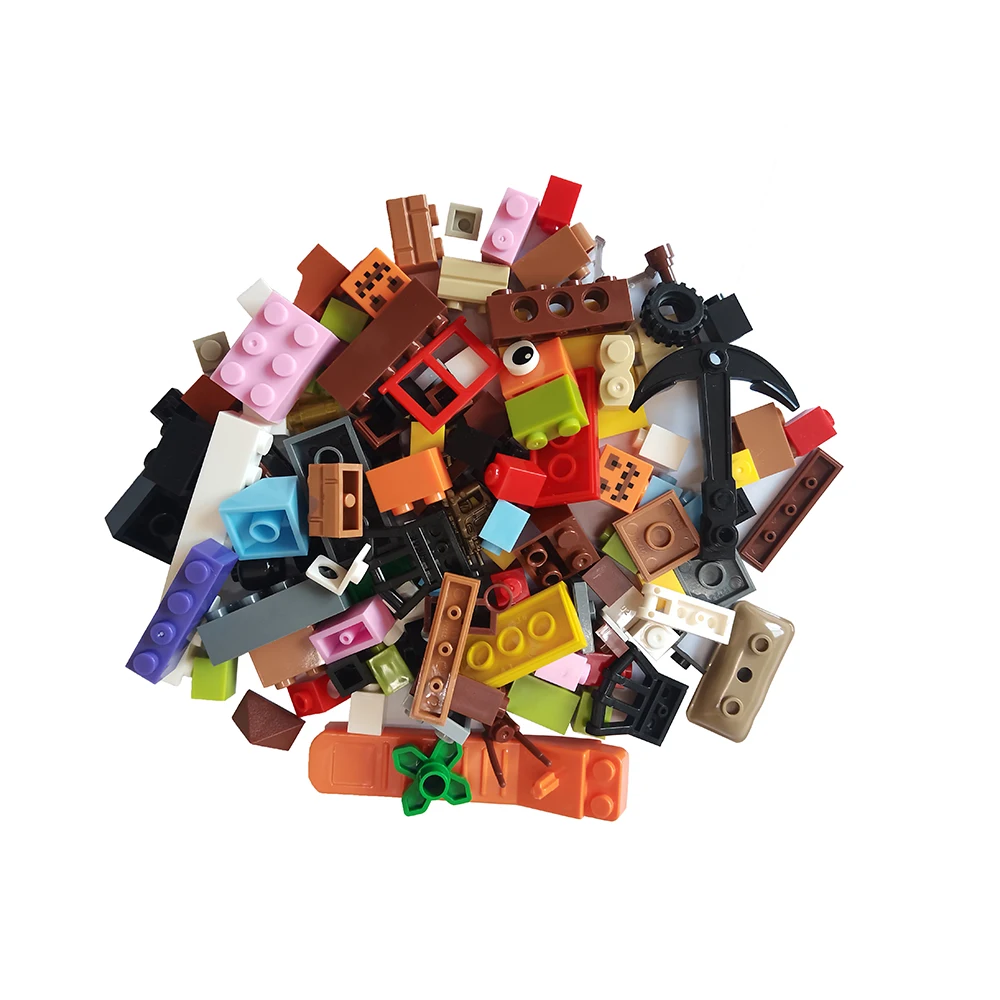 Plastic Building Blocks Variety of Shapes Mix Compatible Brick Toys DIY ...