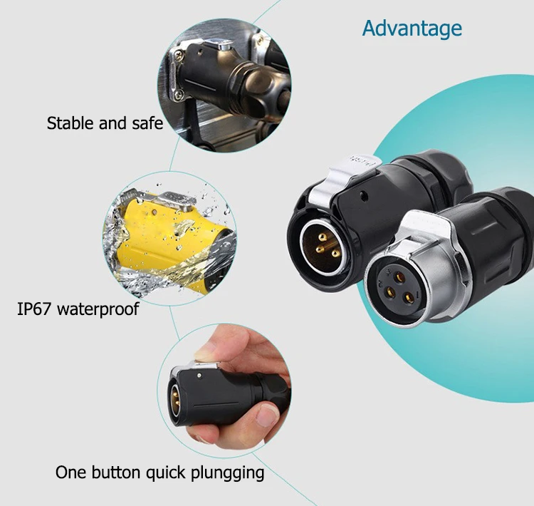 Multipin Panel Mount Industrial Connector Multi-cable Pins For Power Rd ...