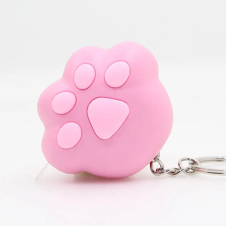 Cartoon Cute Keychain Cat Paw Feet Key Chain Sound Light Led Flashlight ...