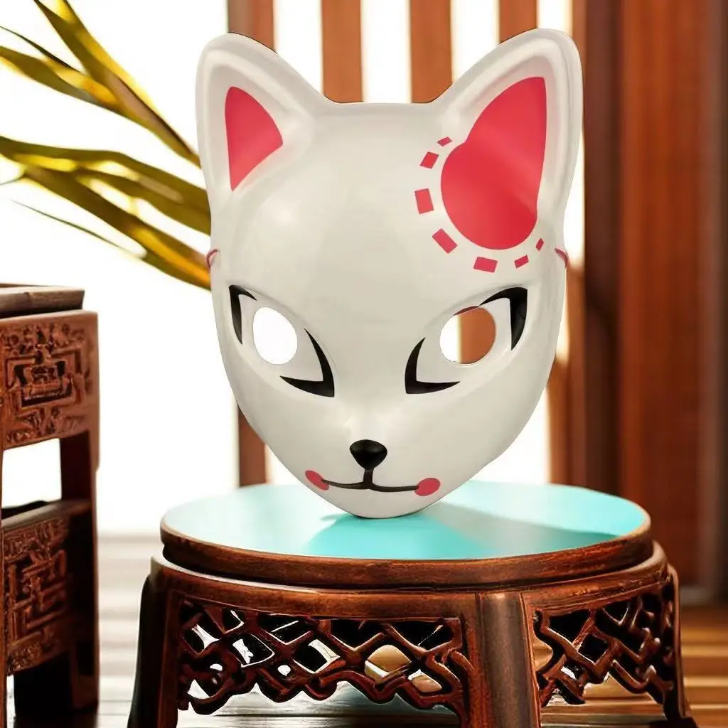 Anime Demon Slayer Cat Mask Japanese Fox Full Face Mask For Halloween ...