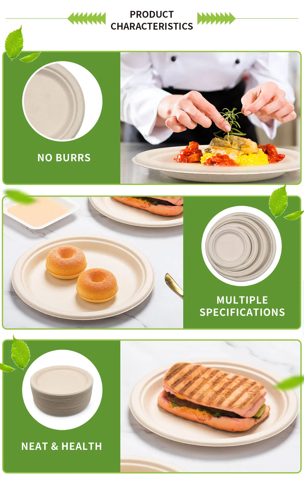 Oasis Custom 9 Inch Biodegradable Round Natural Plate Zero Waste ...