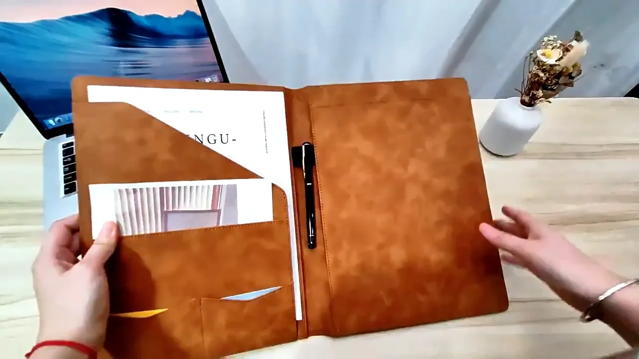 High Quality Business Padfolio Pu Leather Documents Organizer Agenda ...