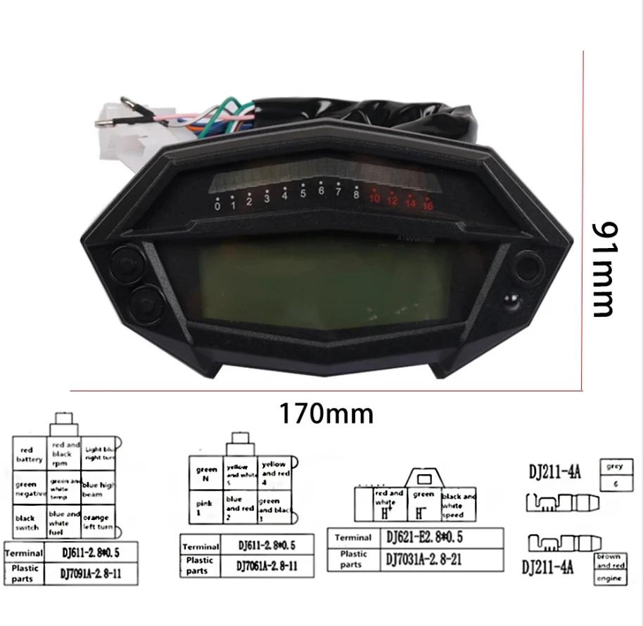 Kawasaki Z1000 Tachometer Hour Meter Odometer LCD Speedometer