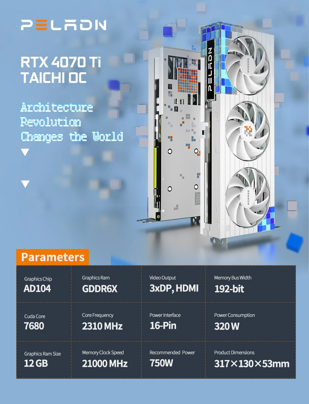 Peladn New Gpu Geforce Rtx 4070 12gb 8pin Pc Graphics Card Ti Gddr6x ...