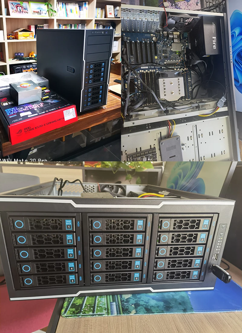 ZhenLoong Full Tower PC Case for ITX, MATX, ATX & EEB with 15 Drive Bays