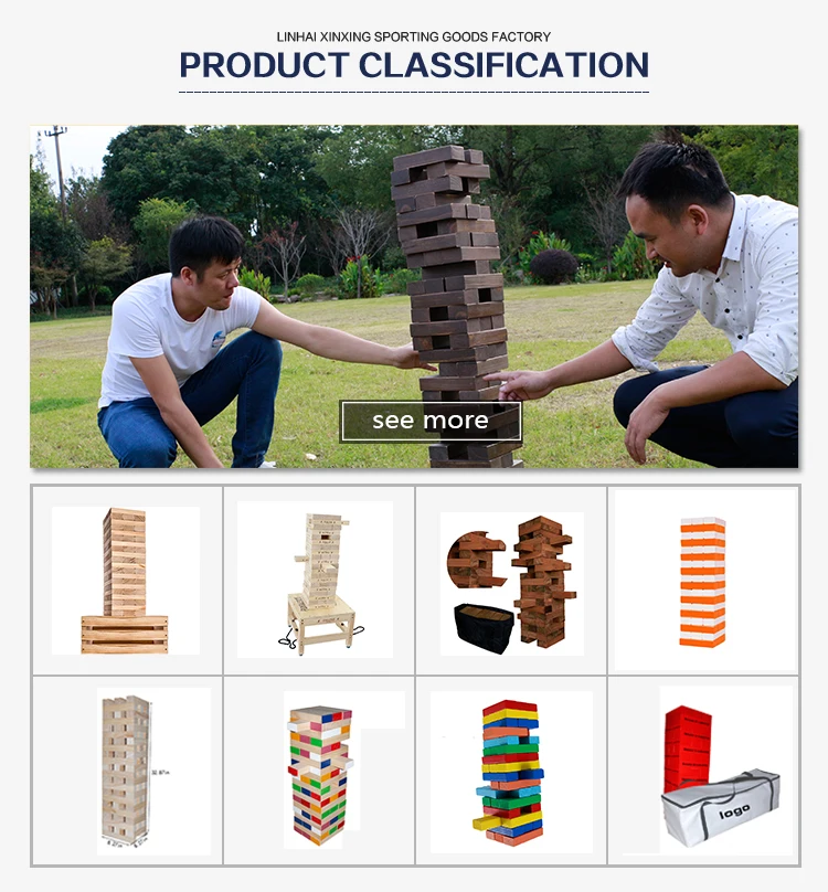 Timber Tower Wood Block Stacking Game - 54 Classic Pieces