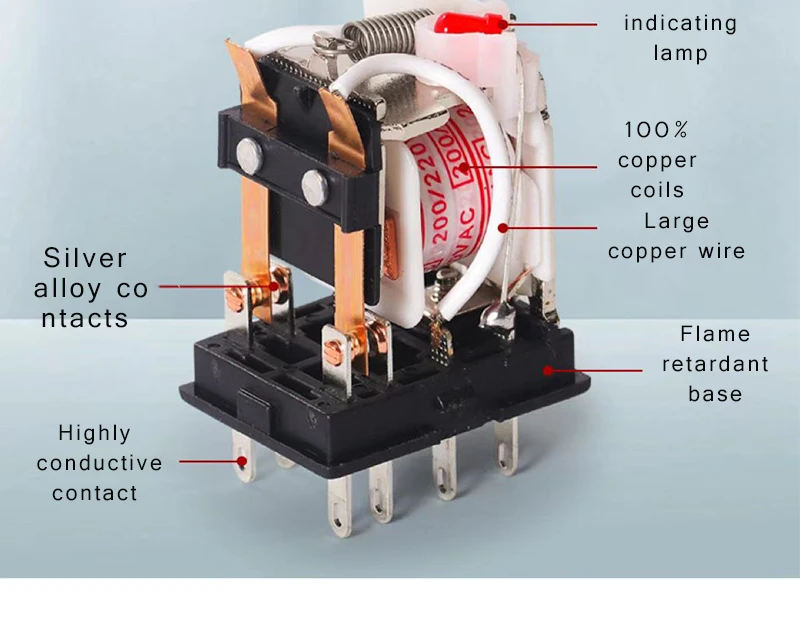 Hungso 24 Volt 4 Channel Relay Remote Control Universal My2n Hh53p 48 Volt Dc Supplier Power ...