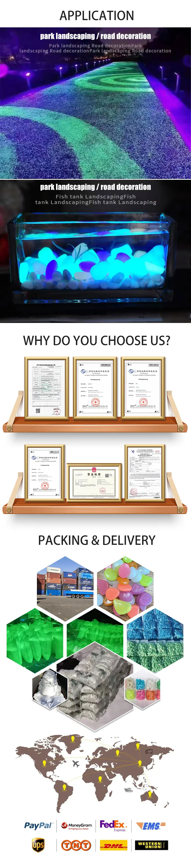 Pebbles Luminous Stone Glow Stone Garden Walkway Night Light Decorative ...