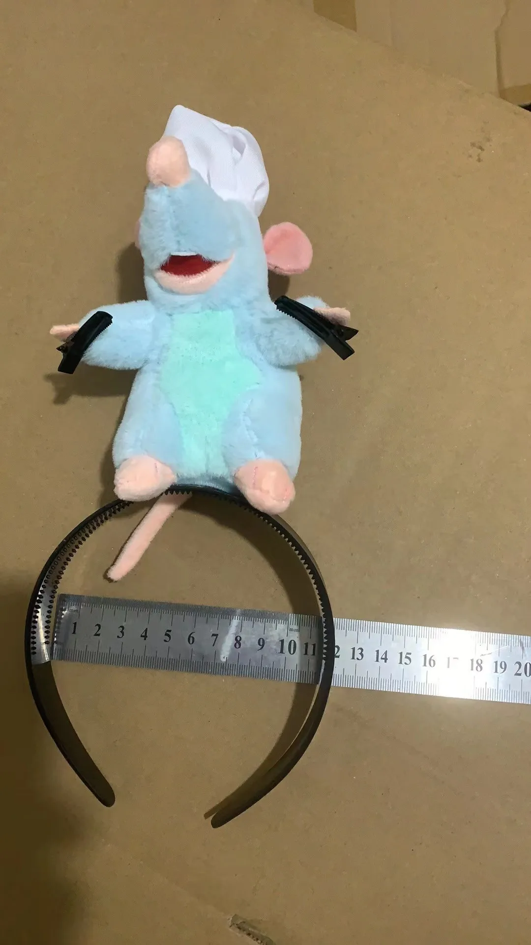 Blue Plush Cooking Rat Headband Hat for Women & Girls | Cute Cartoon ...