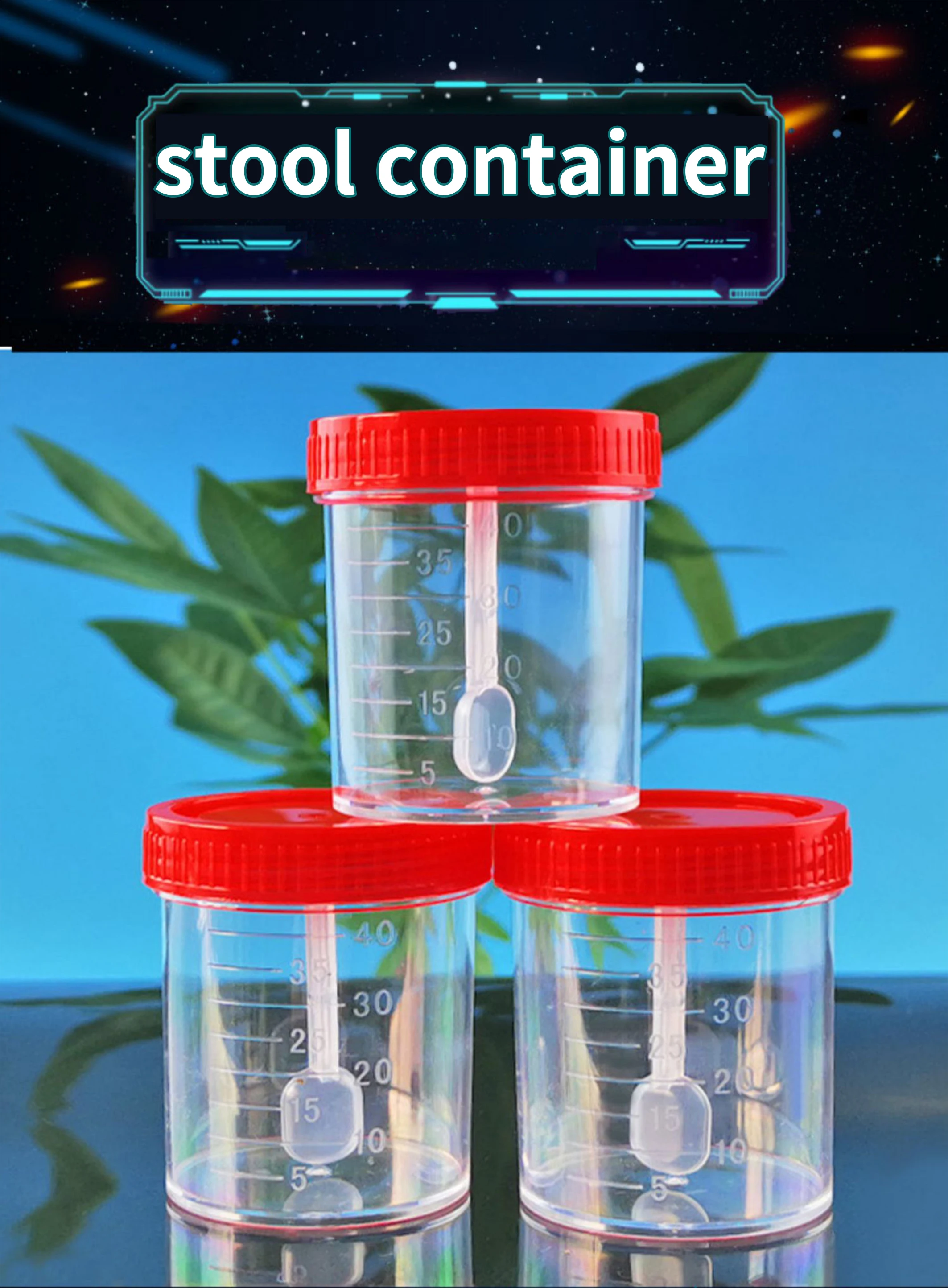 Disposable Plastic Medical Patient Test Sample Cup Sputum Fecal ...