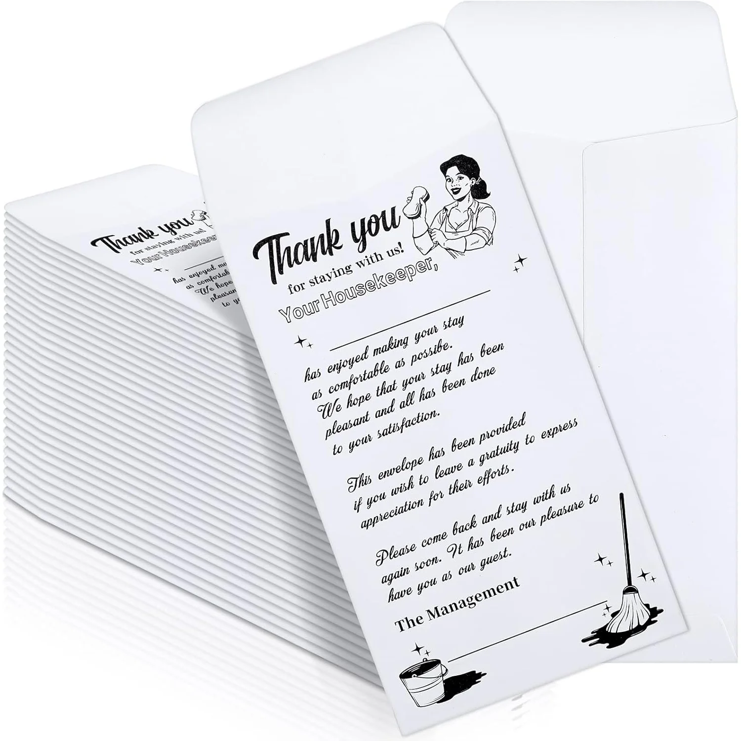 Housekeeping Thank You Tip Envelopes, Cash Self Adhesive Envelopes for ...