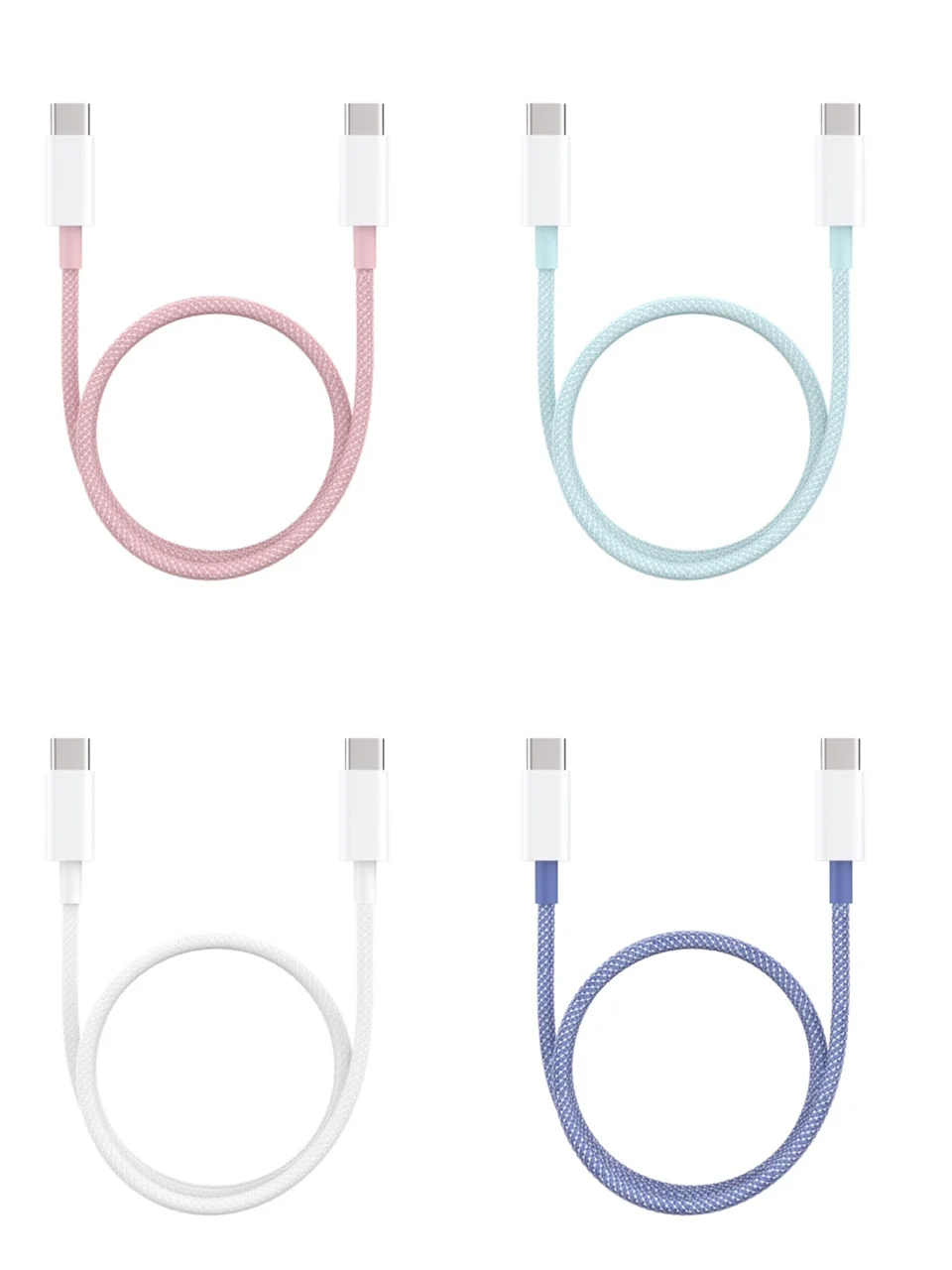 1m 1.5m 3ft 6ft Braided Mfi Cable Type C To Type C For Iphone 15 60w ...