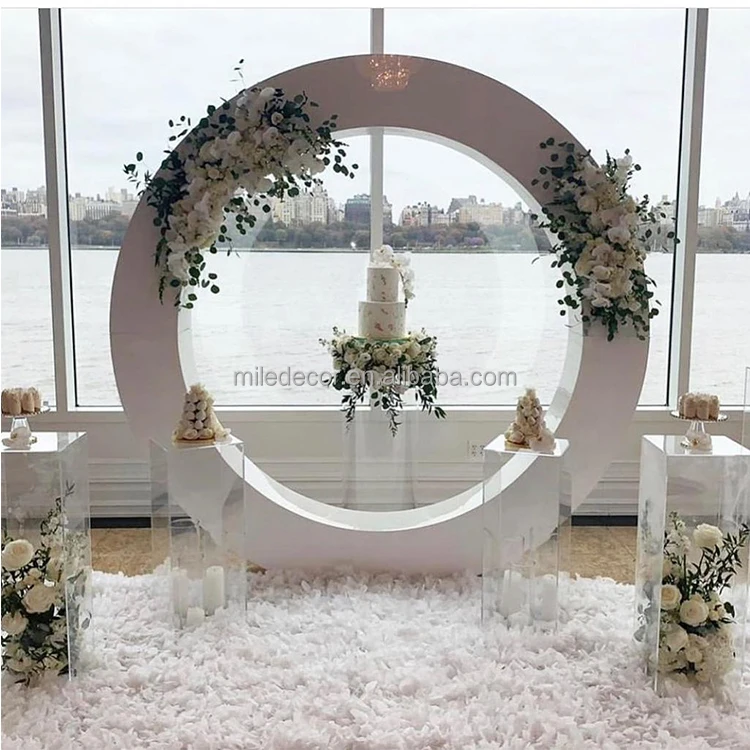 Elegant Wedding Backdrop Stage Decorations LED Acrylic PVC Arch