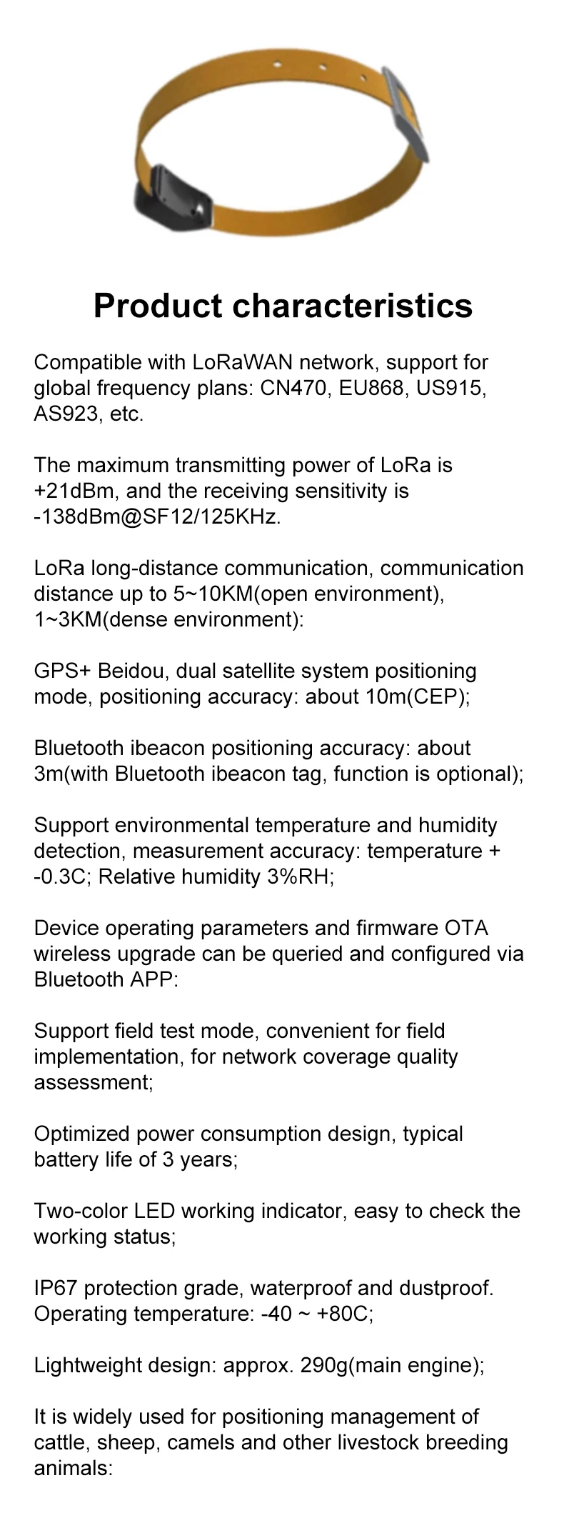 Lora Tracker for Goat Cow with Solar Lorawan Network Transmission