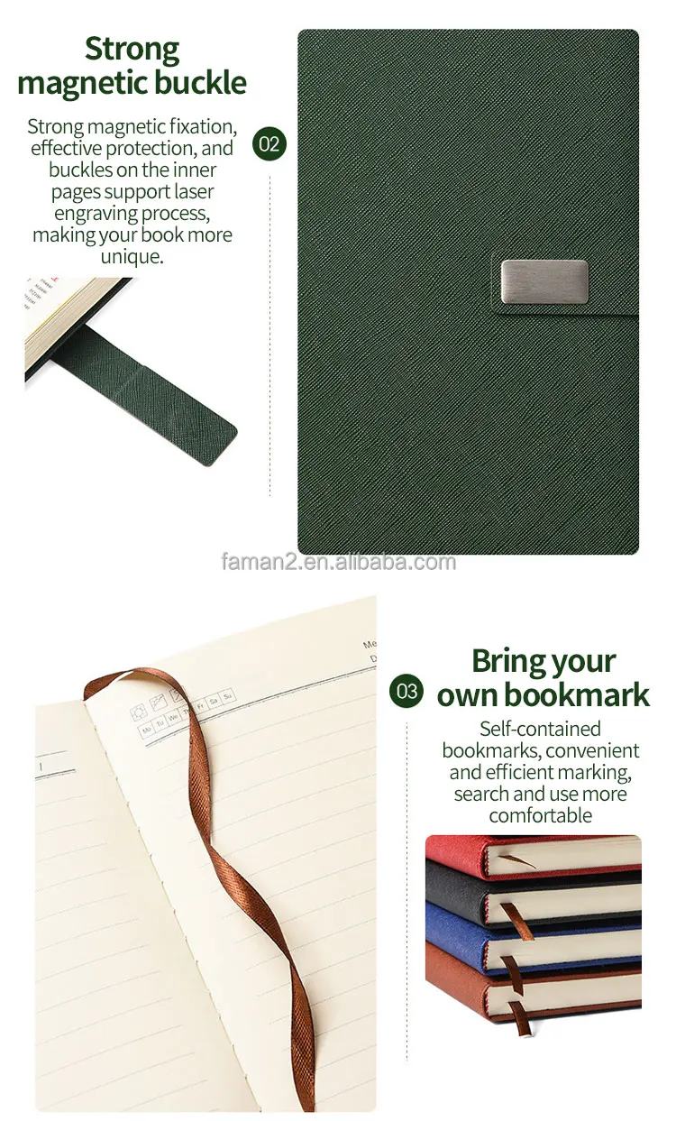 3 In 1 Leather Notebooks Customizable Business Corporate Gift Journal ...