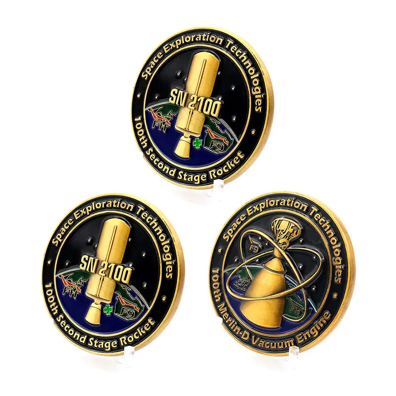 Supply Custom Design Metal 3d Enamel Antique Gold Plated Outer Explore ...