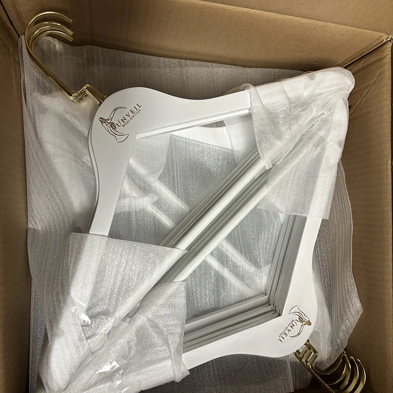 Custom LOGO Branded Black Hangers - Wood Gold Square Hook