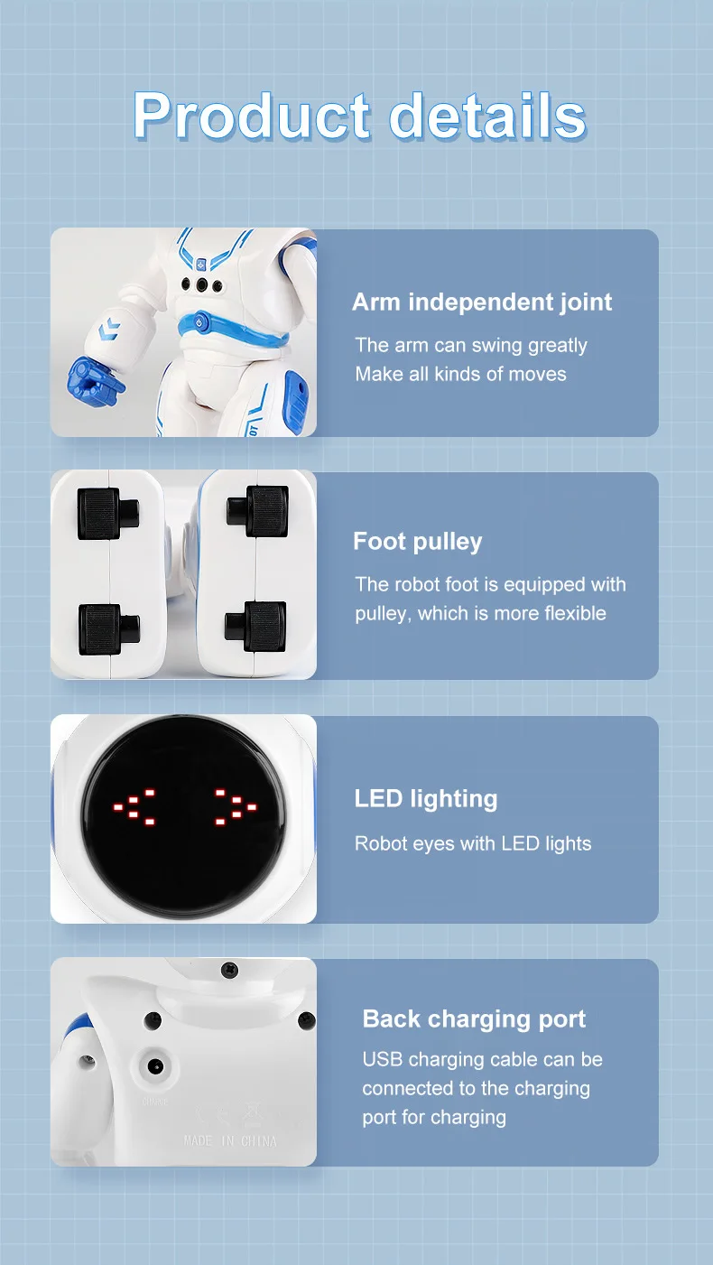 Talking Robot Electronic Walk Gesture Remote Control Induction Robots ...