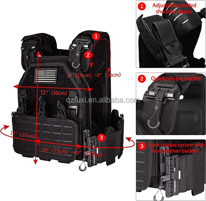 1000d Nylon Laser Cut Tactical Vest Molle Plate Carrier Quick Release Vest Outdoor Cs Paintball ...
