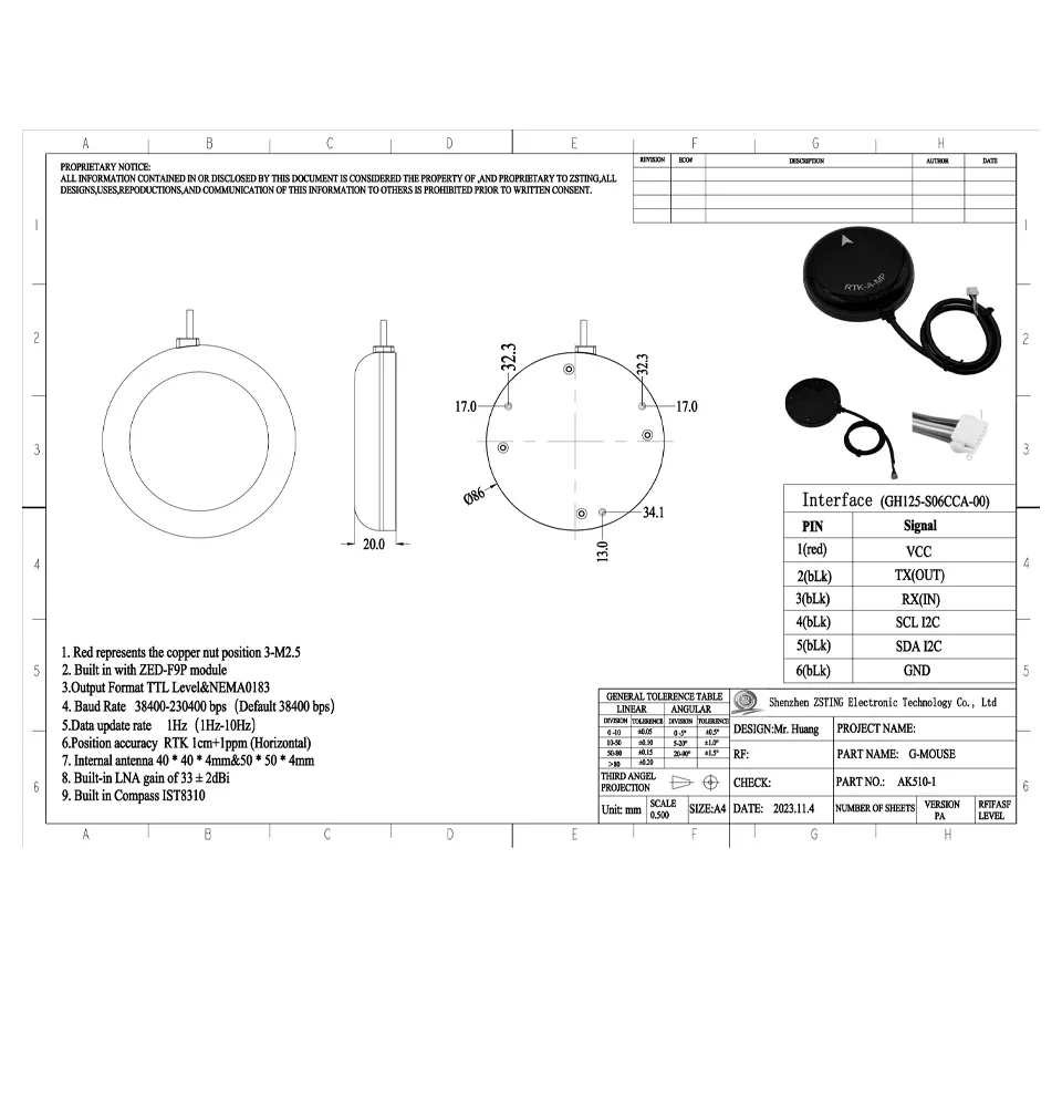 H-RTK F9P GNSS Series Rover lite 2nd GPS Pixhawk 2 6X 5X 6C IST8310 ...