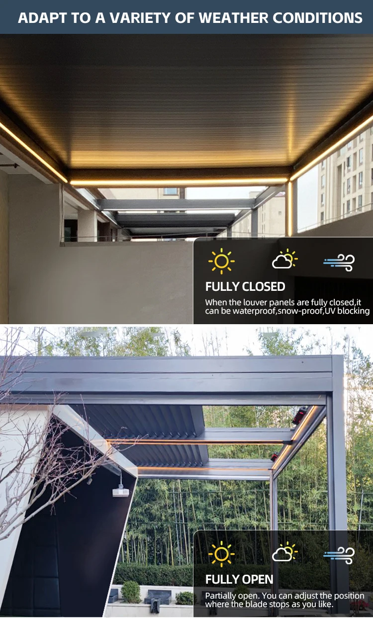 Custom Made Aluminum Pergola Outdoor Canopy Terrace Roof Panel with ...