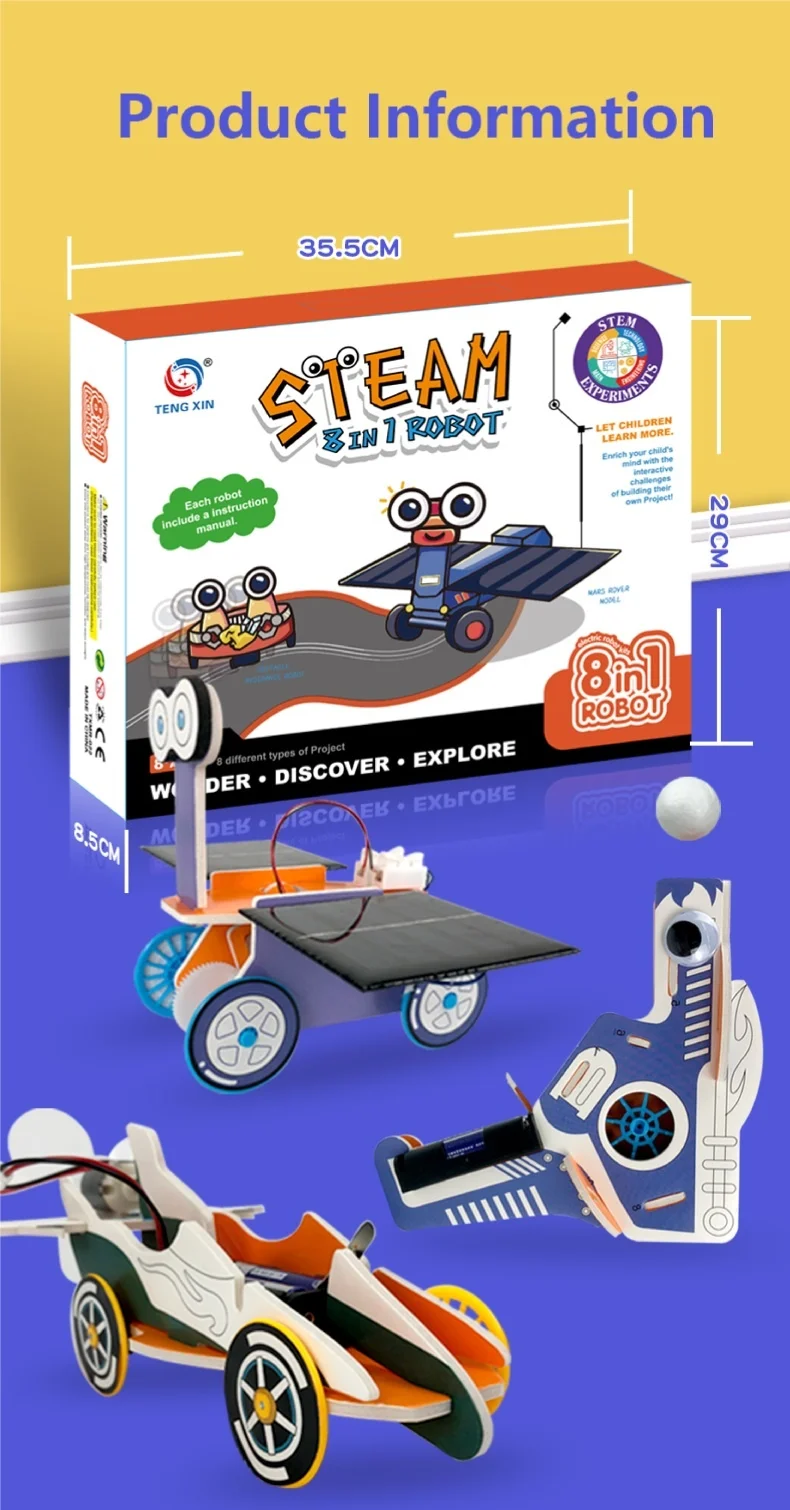 Diy Steam Kits 8 in 1 Robot Kits for Kids Learning Resources