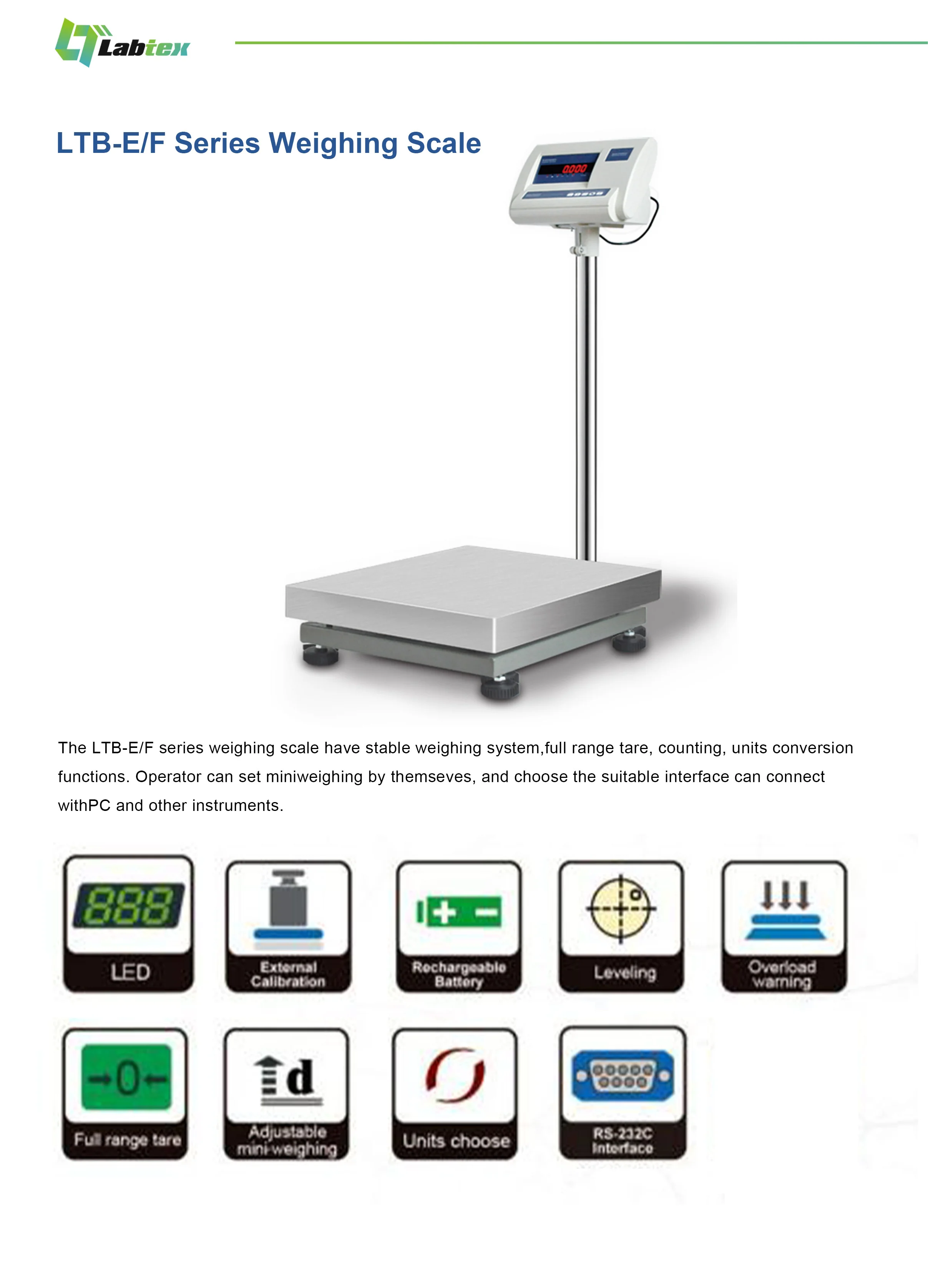 Labtex 1g Digital Weighing Scale Floor Standing High Capacity Scales ...