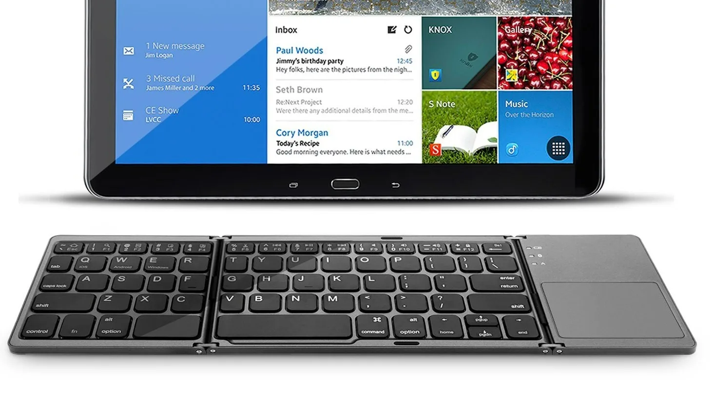 Universal Bluetooth Foldable Keyboard With Touchpad Pink Wireless ...