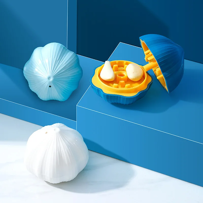 Kitchen Gadgets Cute Blue Garlic Shape Plastic Manual Rotary Grinding ...