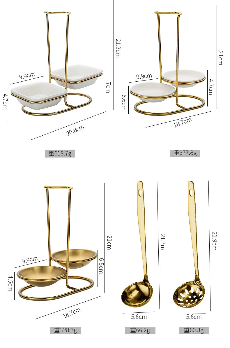 New Design Gold Stainless Steel Table Spoon Rack Metal Holder Silver ...