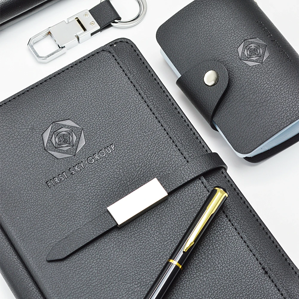 Ready Stock Business Gift Set A5 Notebook Card Holder Keychain Pen Set ...