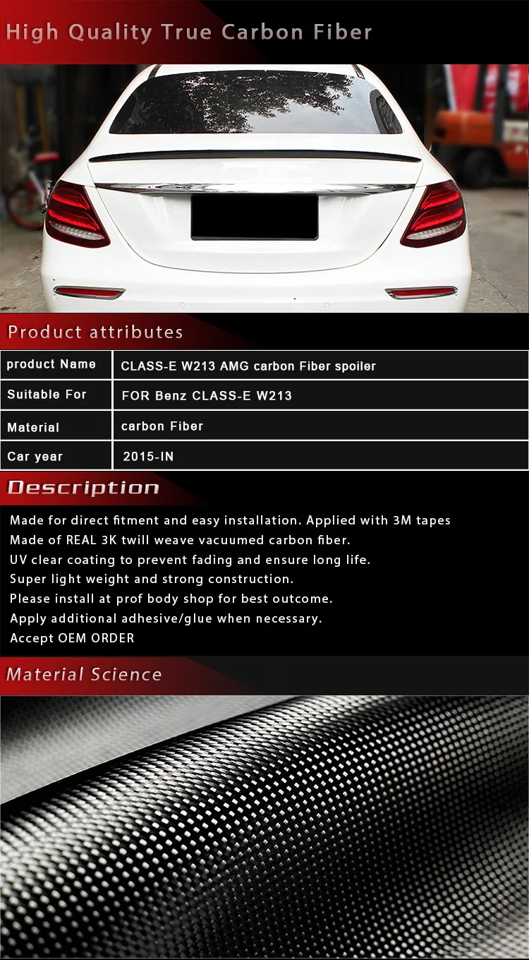AMG Style Rear Spoiler for Mercedes-Benz E Class W213 2015+ Carbon ...
