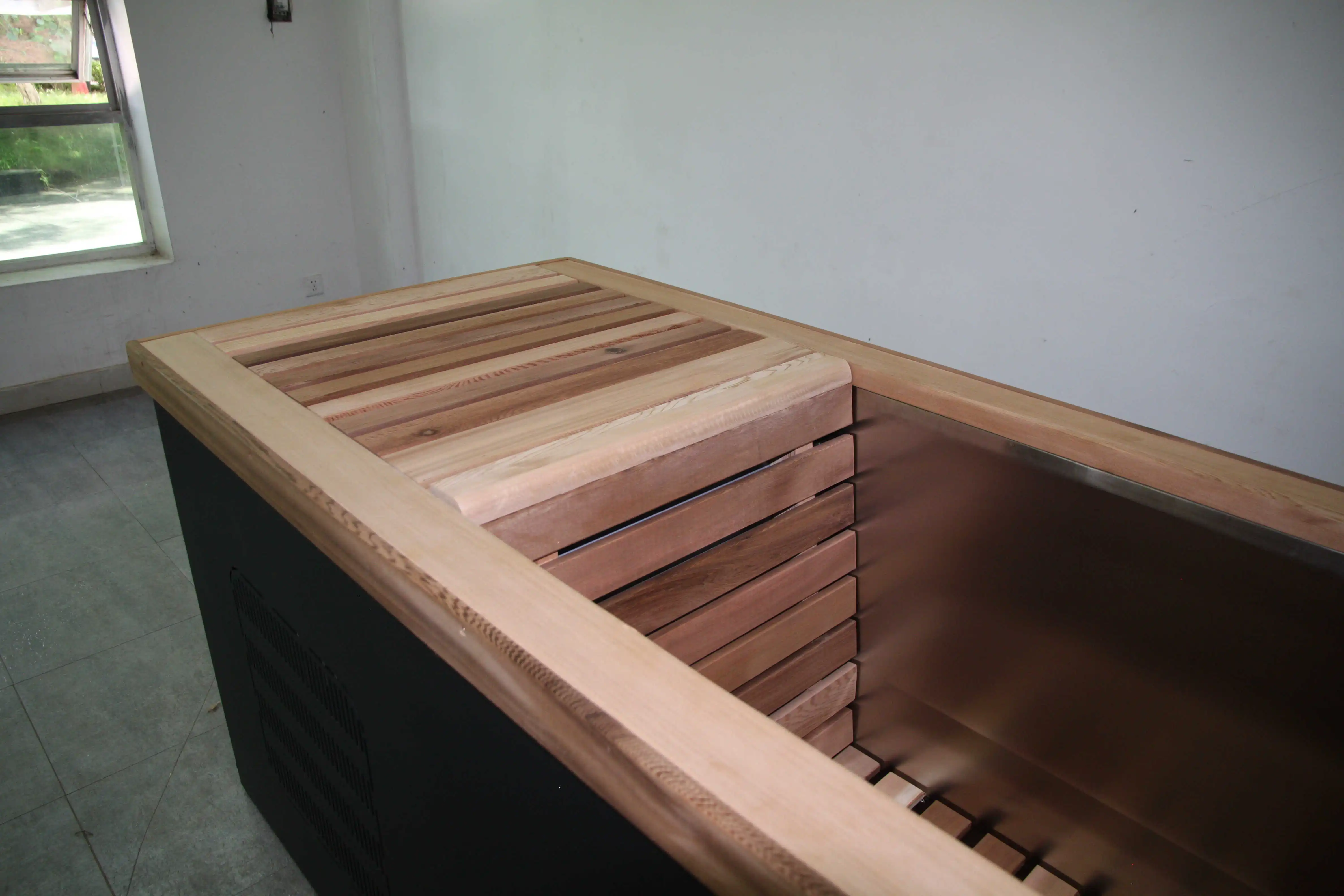 Cold Plunge Ice Bath Wood Stainless Steel Cold Plunge Tub Ice Bath Cold ...