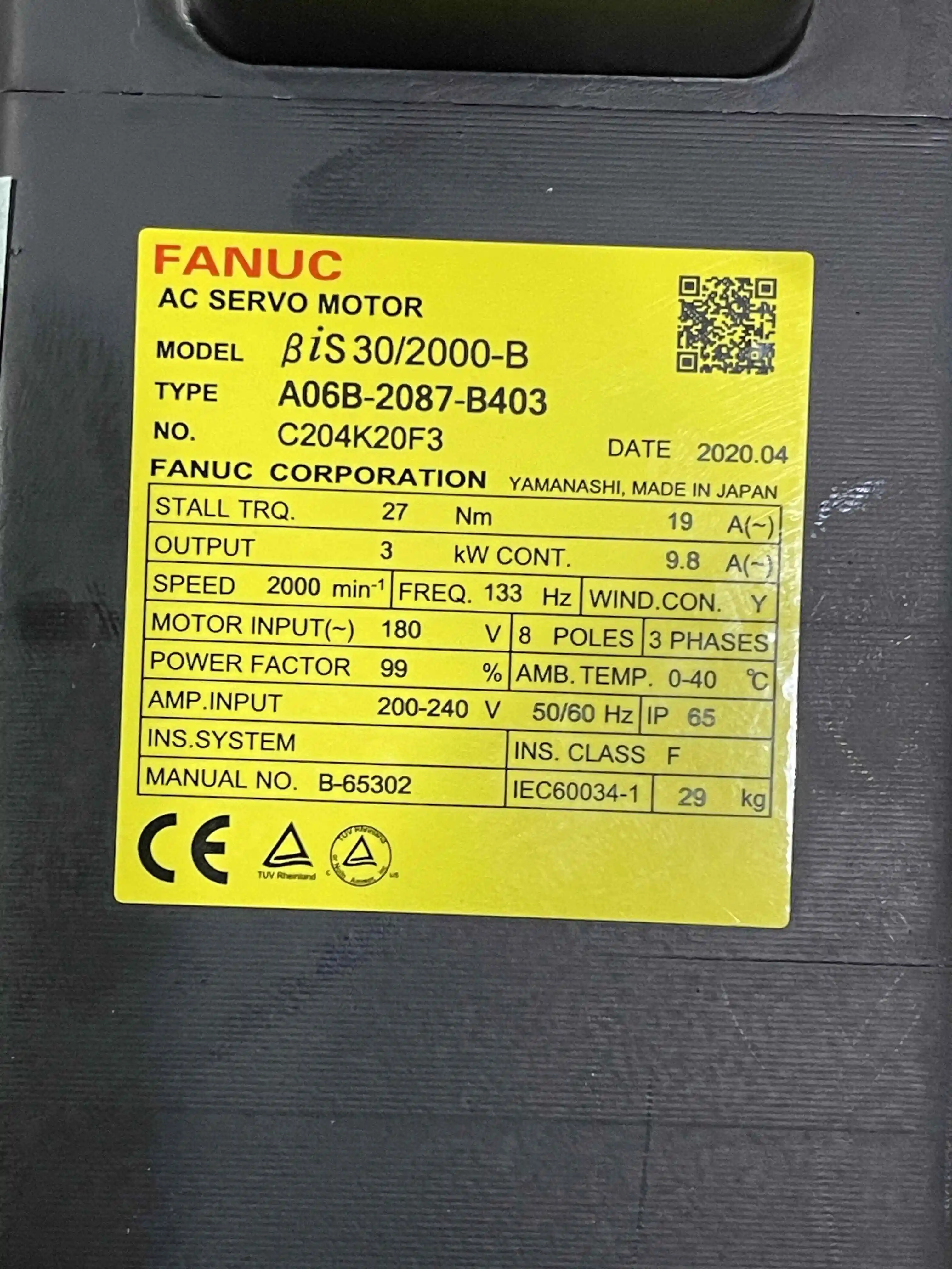 Cnc Japan Original Brand New Plc Fanuc Ac Servo Motor A06b-2087-b403 - Buy A06b-2087-b403,Motor ...