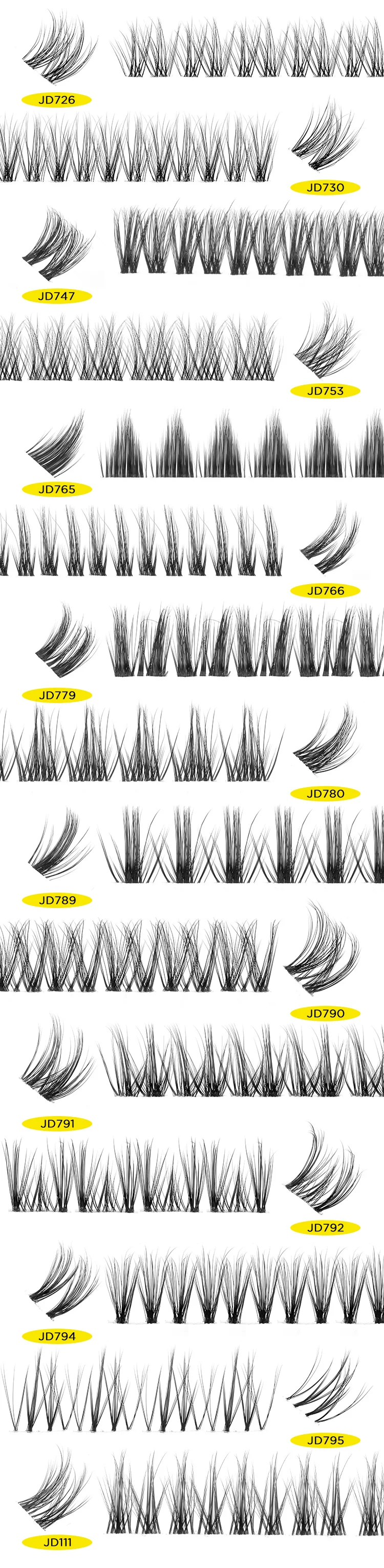 Triangular Pyramid Fiber Lash Diy Segmented Lashes Kit Private Label ...