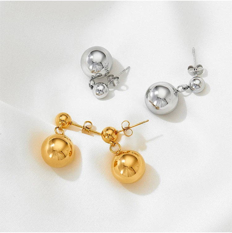 Wholesale New Design 18k Gold Stainless Steel Long Dangling Big Ball ...