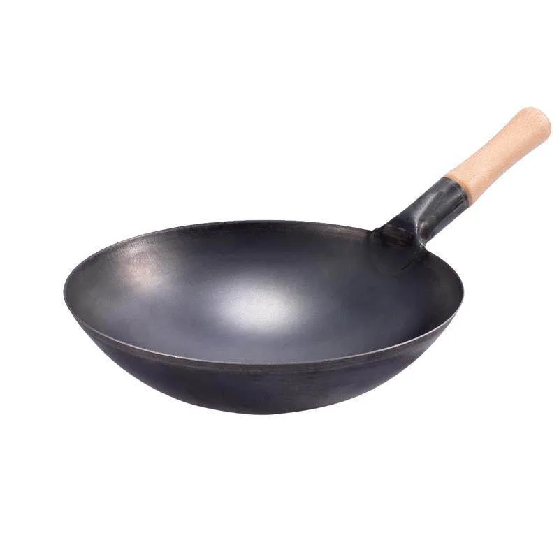 Chinese traditional Wok Pre-seasoned Black Steel Wok Stir Fry Wok Pan ...