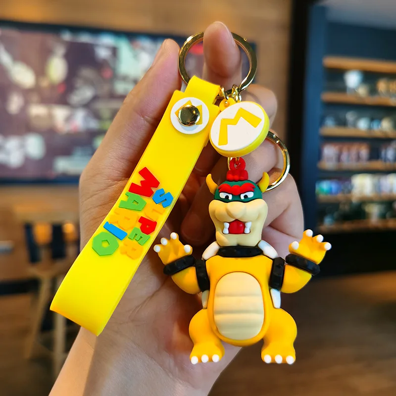 Cartoon 3D PVC Anime Super Marios Bros Keychains
