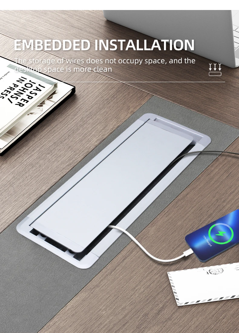 Office Rectangle Soft Closing Desk Table Cable Manager