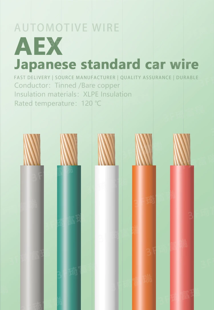 Low Voltage Japanese Standard Pvc Insulated Av Avs Aex Automotive Wire Aex 1.25mm Stranded ...