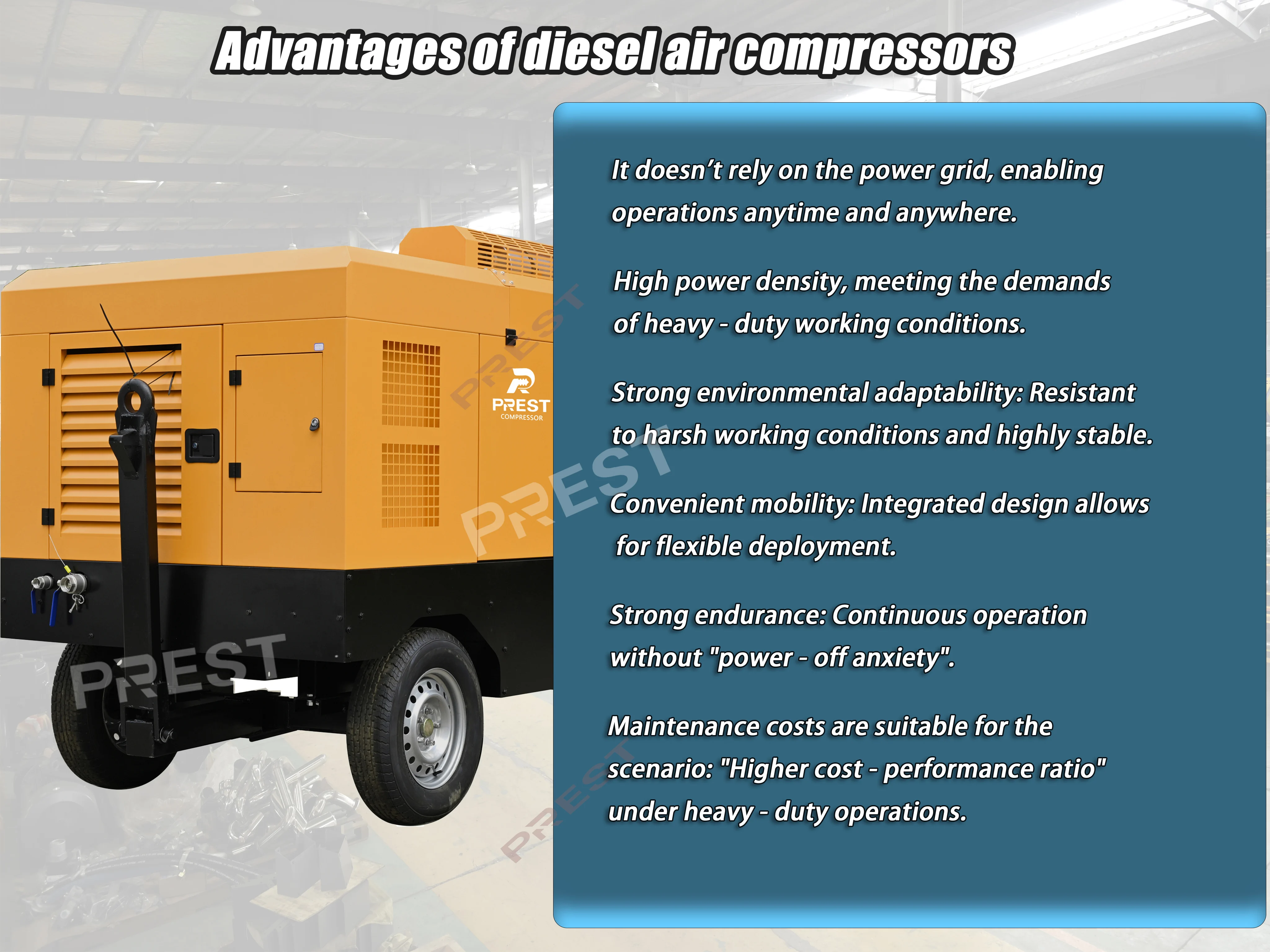 550CFM 13Bar Cummins Diesel Engine Portable Screw Air Compressor ...