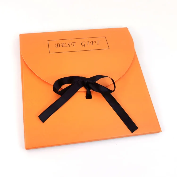 Custom Gift Cardboard Envelope for Silk Scarf with Ribbon