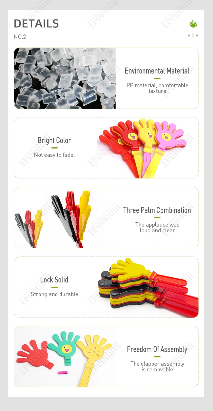 Customized Plastic Hand Clappers - Eco-Friendly Football Accessories ...